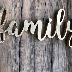 Wall Art Family Sign, Cut Out Wooden Family Sign, Family Wall Decor ...