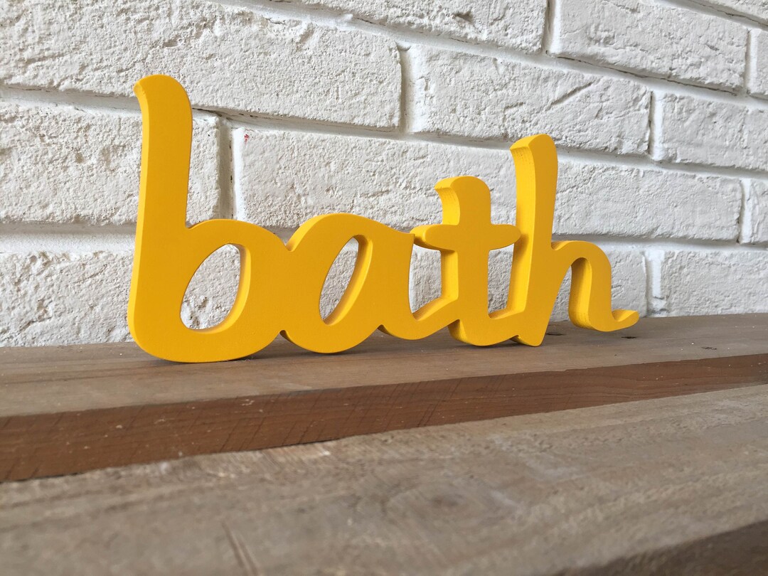 Bathroom Wall Decor Wooden Sign Bath Sign Wooden Letters - Etsy