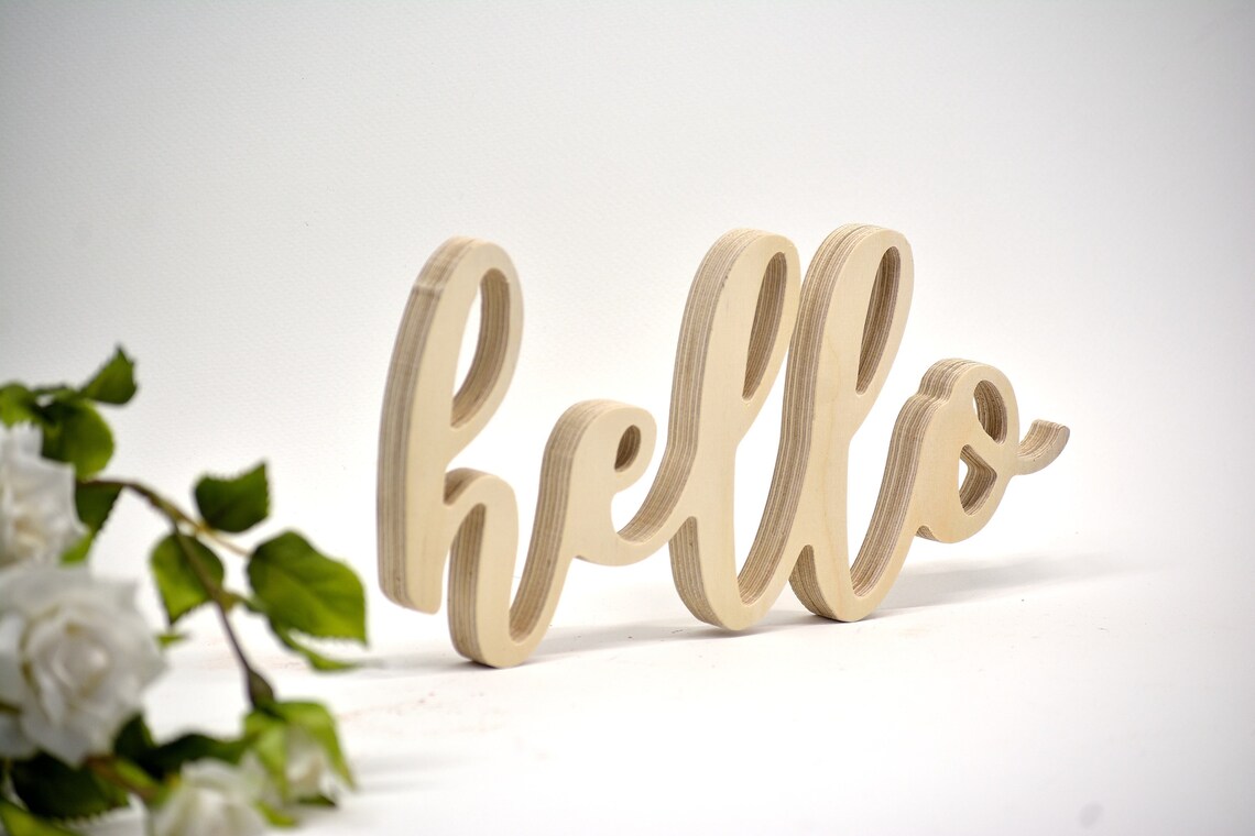 Country Style Hello Wall Decor Wood Sign, Hello Sign, Entry Wall Decor ...