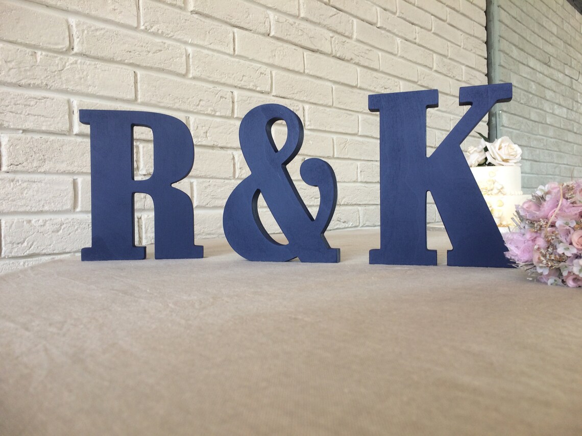 Freestanding Wooden Letters Wedding Initial Signs Set Wedding - Etsy