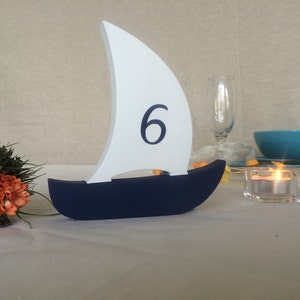 Nautical Wedding Table Numbers Boats, Wooden Sail Boats Number for ...