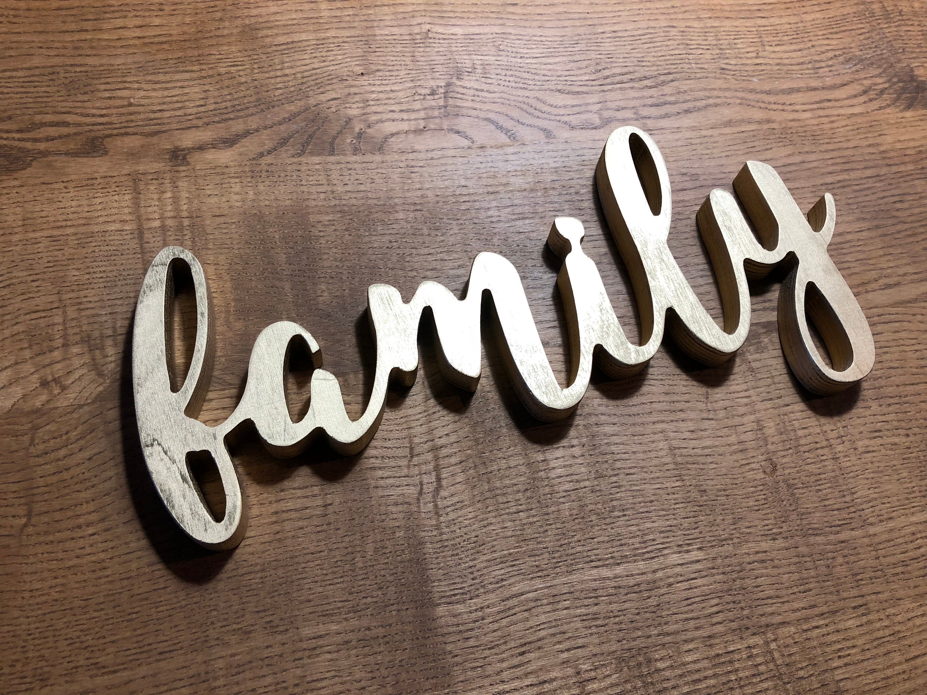 Wall Art Family Sign, Cut Out Wooden Family Sign, Family Wall Decor ...