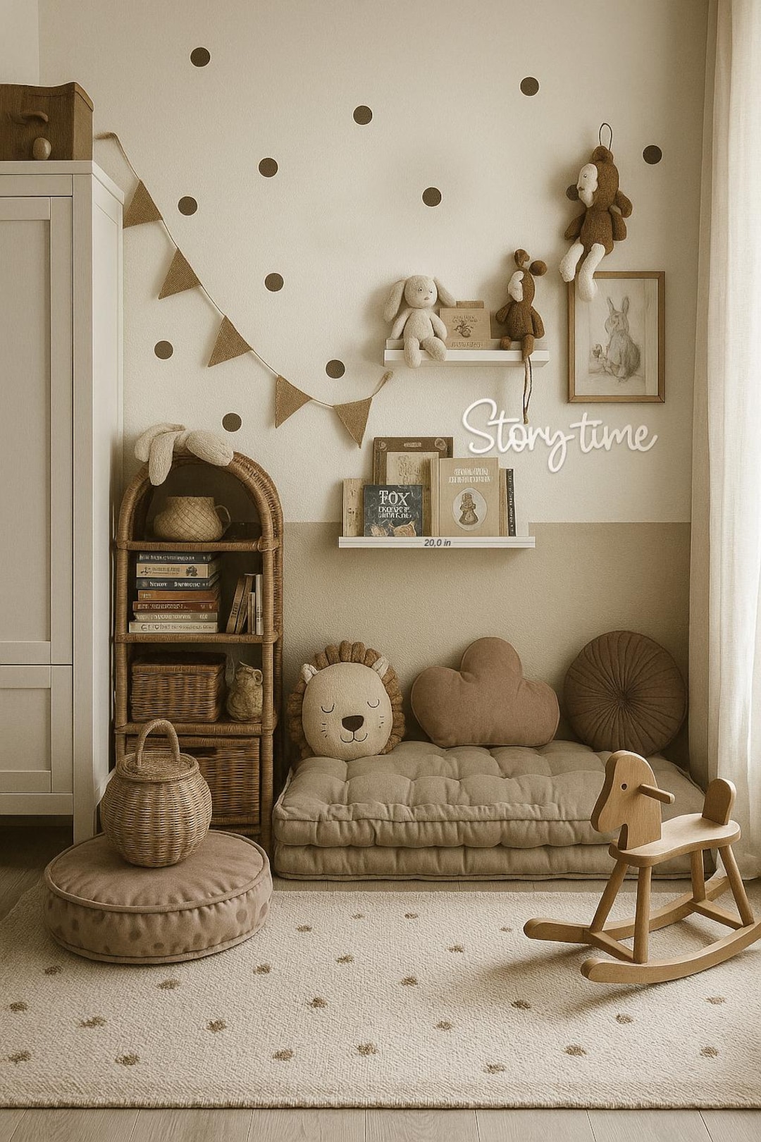 Story Time Wall Sign – Wooden Nursery Book Nook Decor – Reading Corner ...