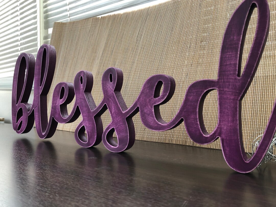 Wooden Blessed Sign Free Standing Letters Blessed Standing or Wall ...