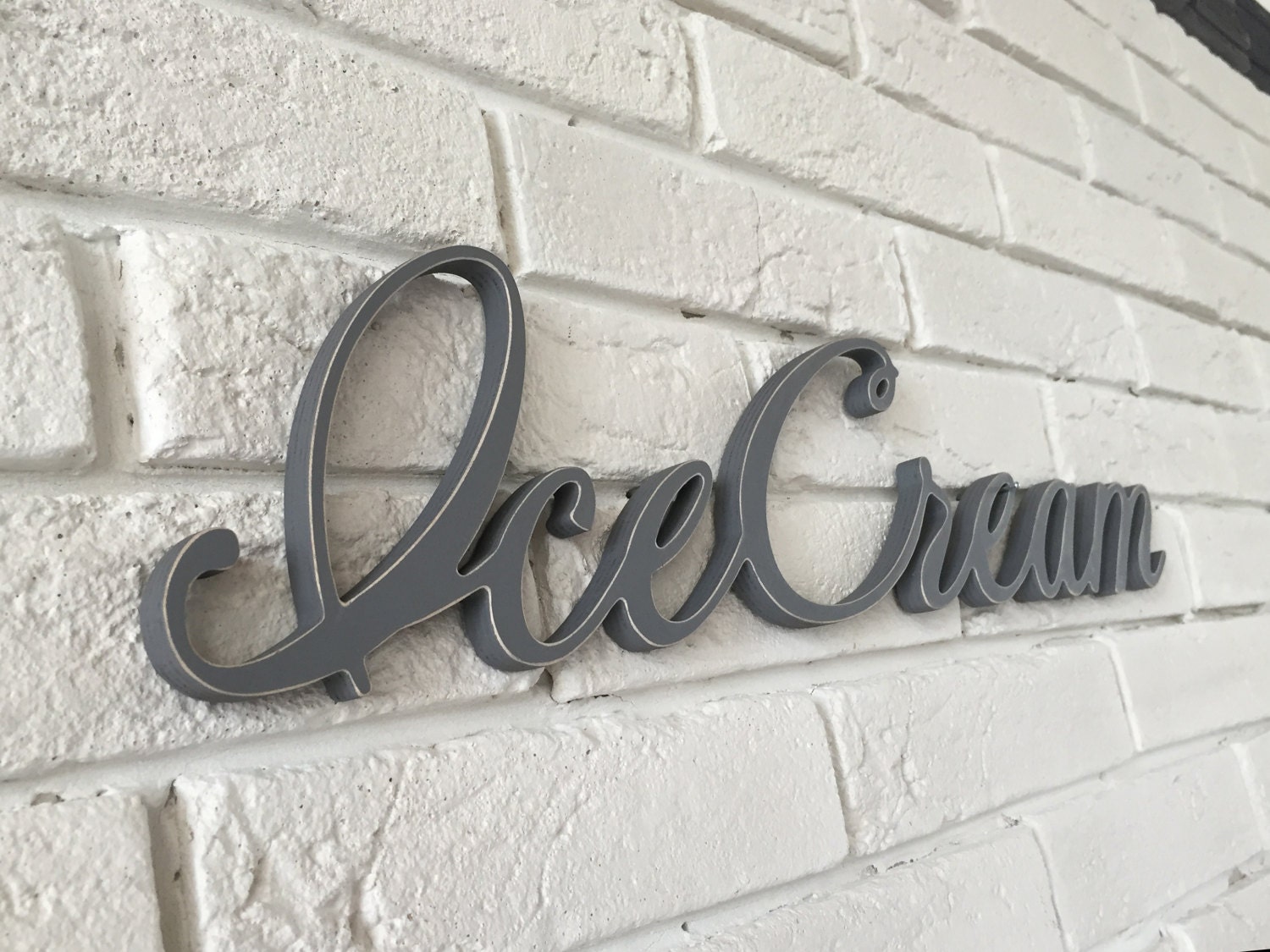 Ice Cream Party Decor Wood Sign Letters Cut Out , Store Sign, Birthday ...