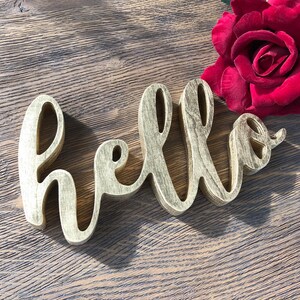 Country Style Hello Wall Decor Wood Sign, Hello Sign, Entry Wall Decor ...