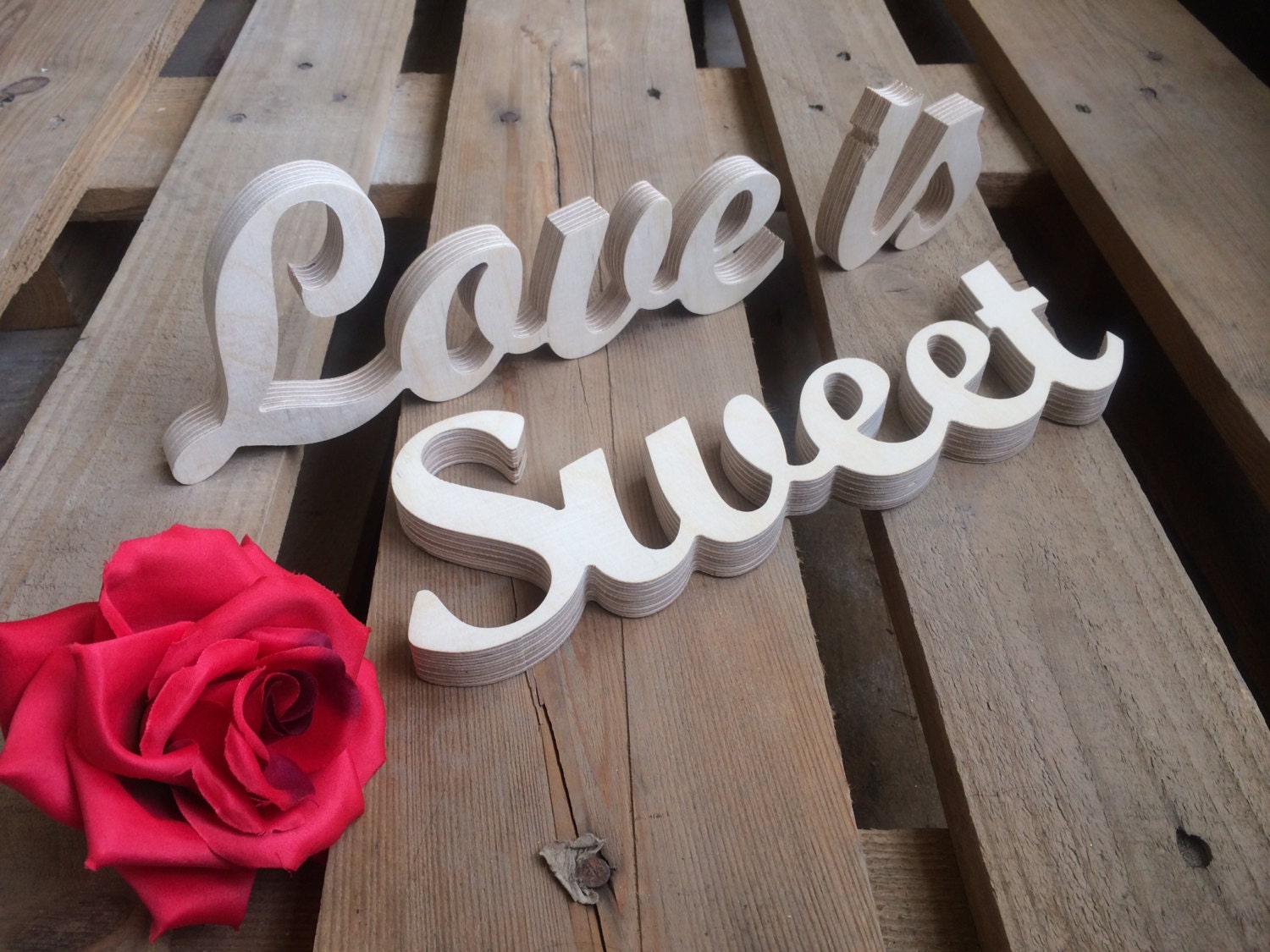 Wedding Table Decor Love Is Sweet Signs for Wedding Dessert | Etsy