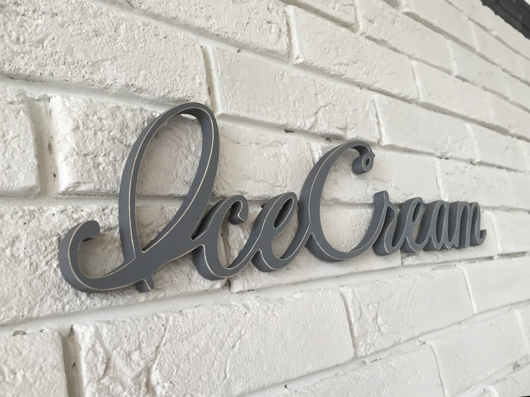 Store Sign Ice Cream. Party Decor Large Wood Sign Ice Cream. Wooden ...