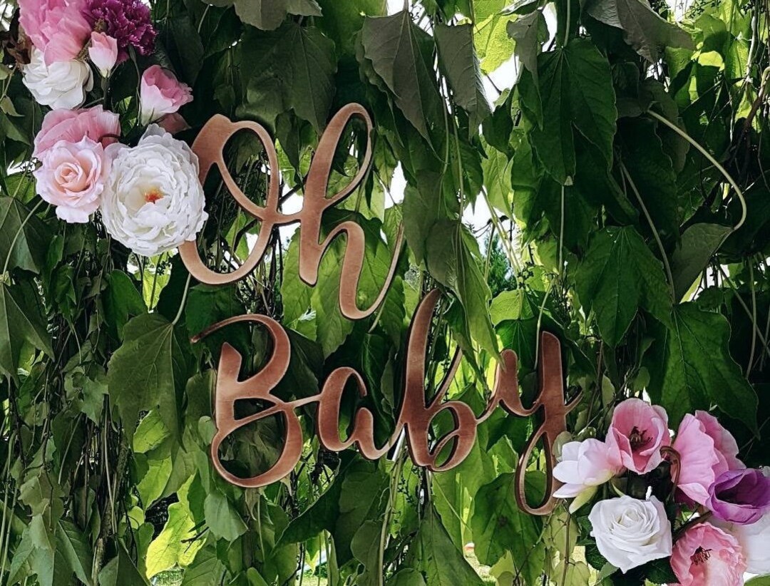 Oh Baby Baby Shower Backdrop Oh Baby, Wooden Photo Prop Decoration ...