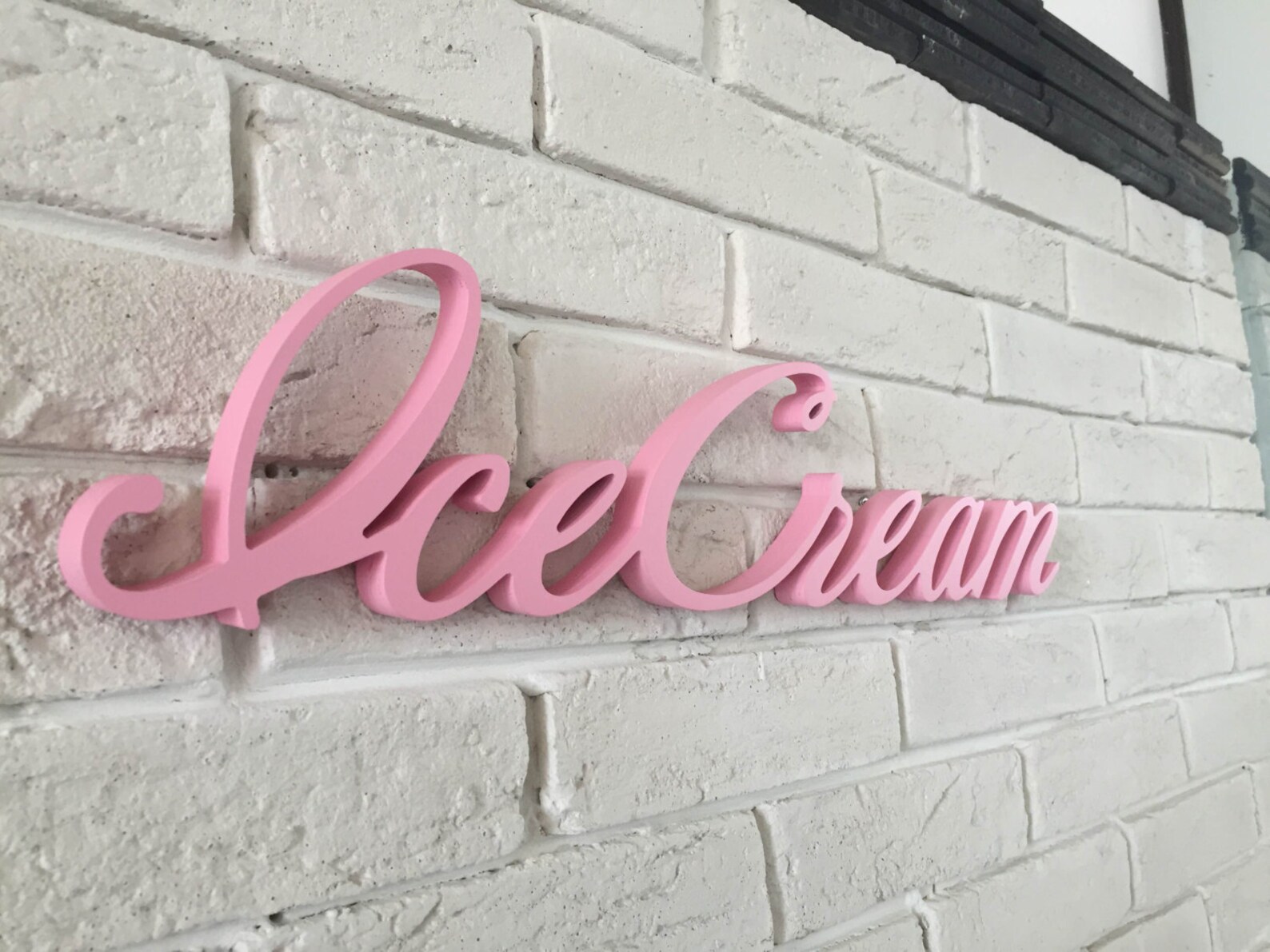 Store Sign Ice Cream. Party Decor Large Wood Sign Ice Cream. Wooden ...