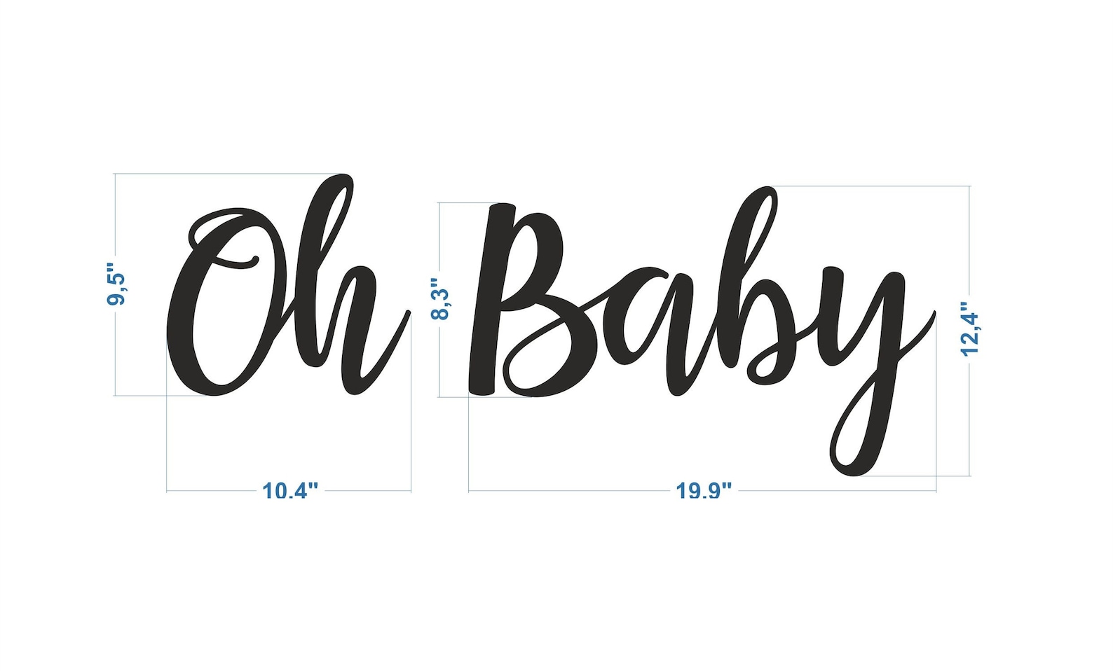 Oh Baby letrero de madera letras grandes rosa o azul Género - Etsy México