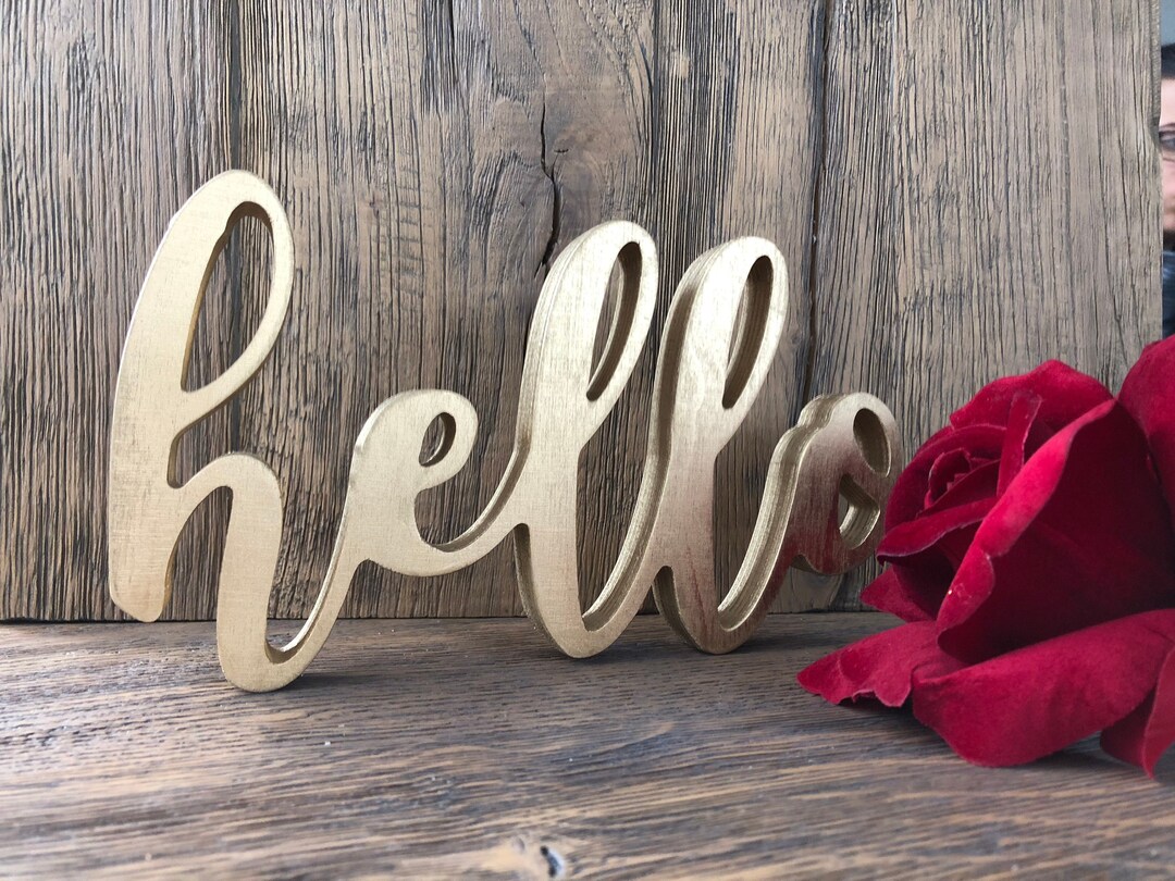 Hello Wooden Sign, Hi Sign for Home Decor, Plywood Letters, Hello ...