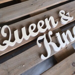 King & Queen Wedding Wood Signs in Gold Glitter - Etsy
