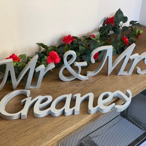 Mr & Mrs Name Signs, Wedding Name Sign for Table, Wood Name Sign ...