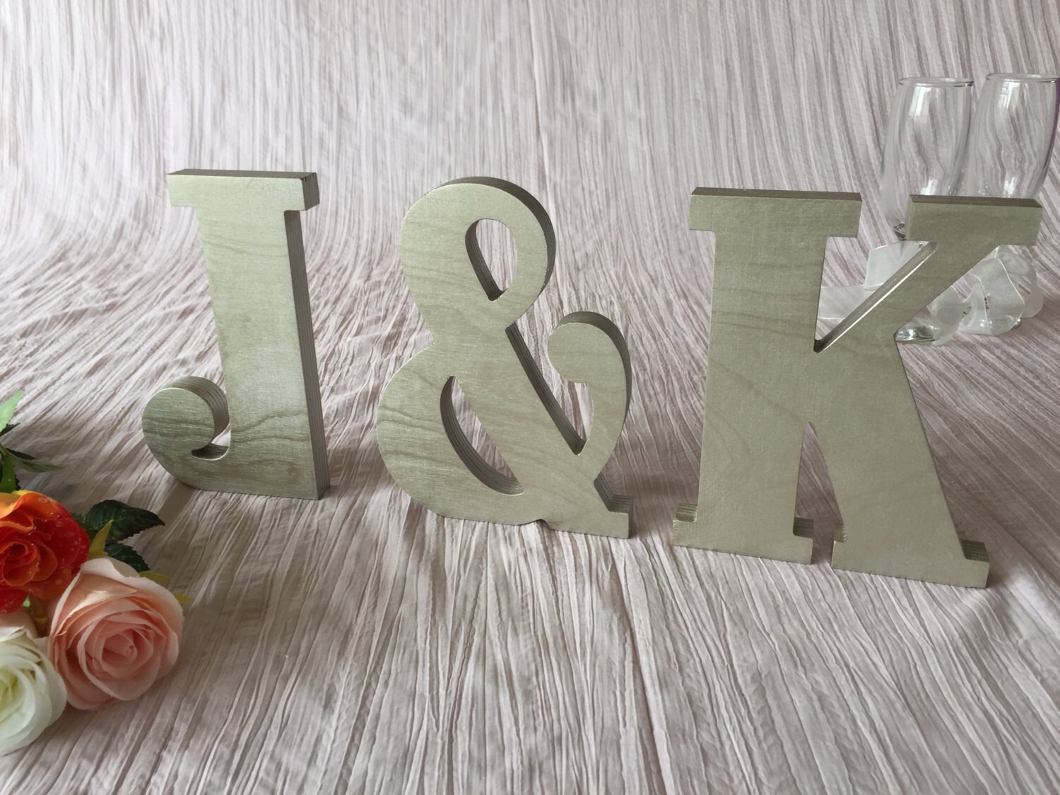 Freestanding Wooden Letters Wedding Initial Signs Set Wedding | Etsy