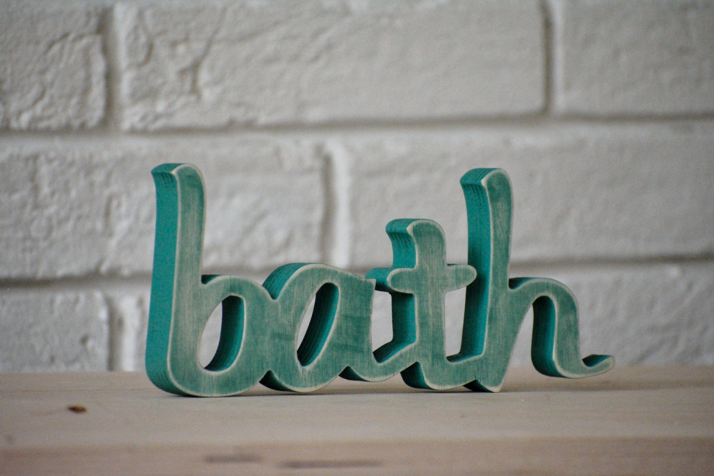 Bathroom Wall Decor Wooden Sign Bath Sign Wooden Letters | Etsy UK