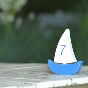 Wedding Signs Table Numbers Boats - Rustic Wooden Sail Boats Table ...
