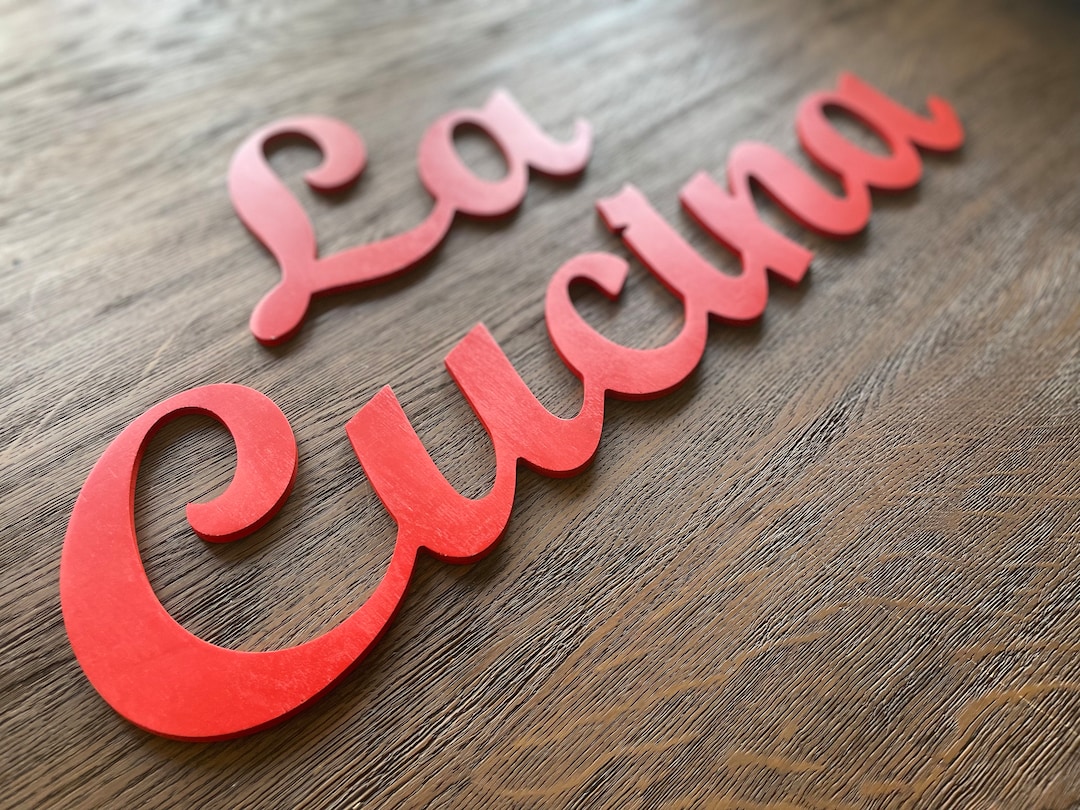 Italian Kitchen Wall Decor for La Cucina Wooden Letters, Gift for ...