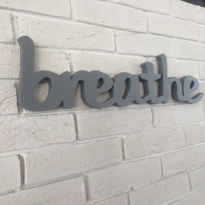 Wall Decor Breathe Wooden Sign / Gift for Yoga Lover Wood Sign BREATHE ...