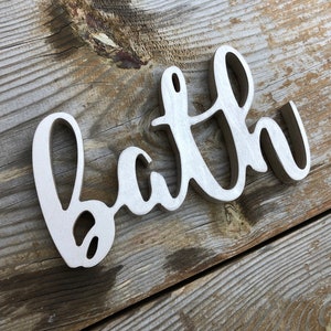 Bath Sign Rustic Wooden Letters Bathroom Wall Decor Home Decor Wooden ...