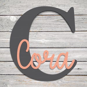 Custom Wall Name Sign A Big Letters Modern Nursery Girls Decor Sign ...