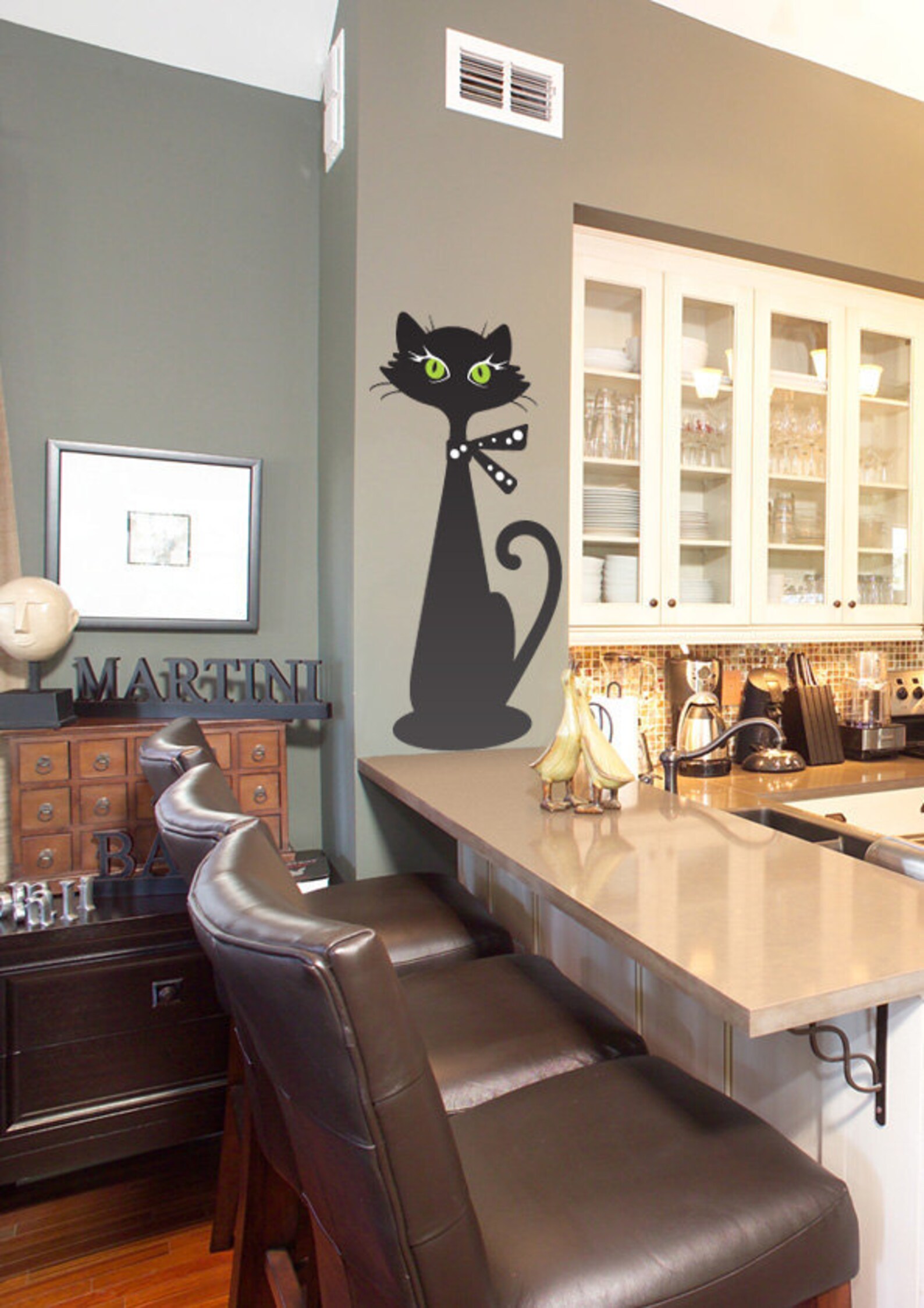 Wall Decal CAT Wall Decoration Removable Wall Vinyl Decal Cat Wall ...