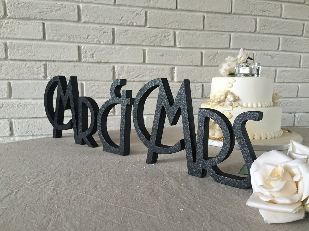 Art Deco Style Wedding Sign\\sweetheart Table \\mr and Mrs Sign\\ Mrs ...