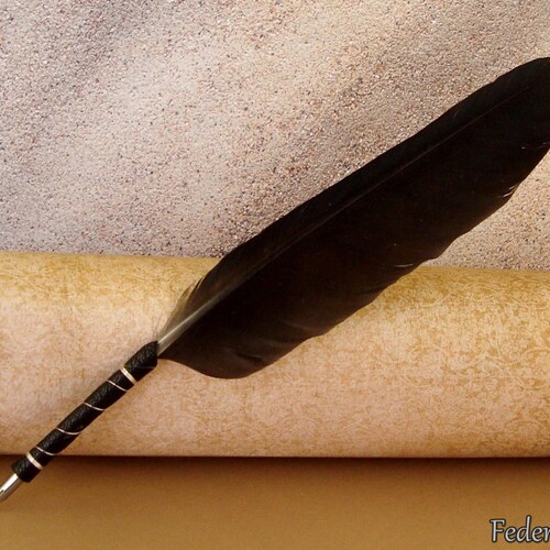 Black Crow Feather Quill Pen for Calligraphy Raven - Etsy