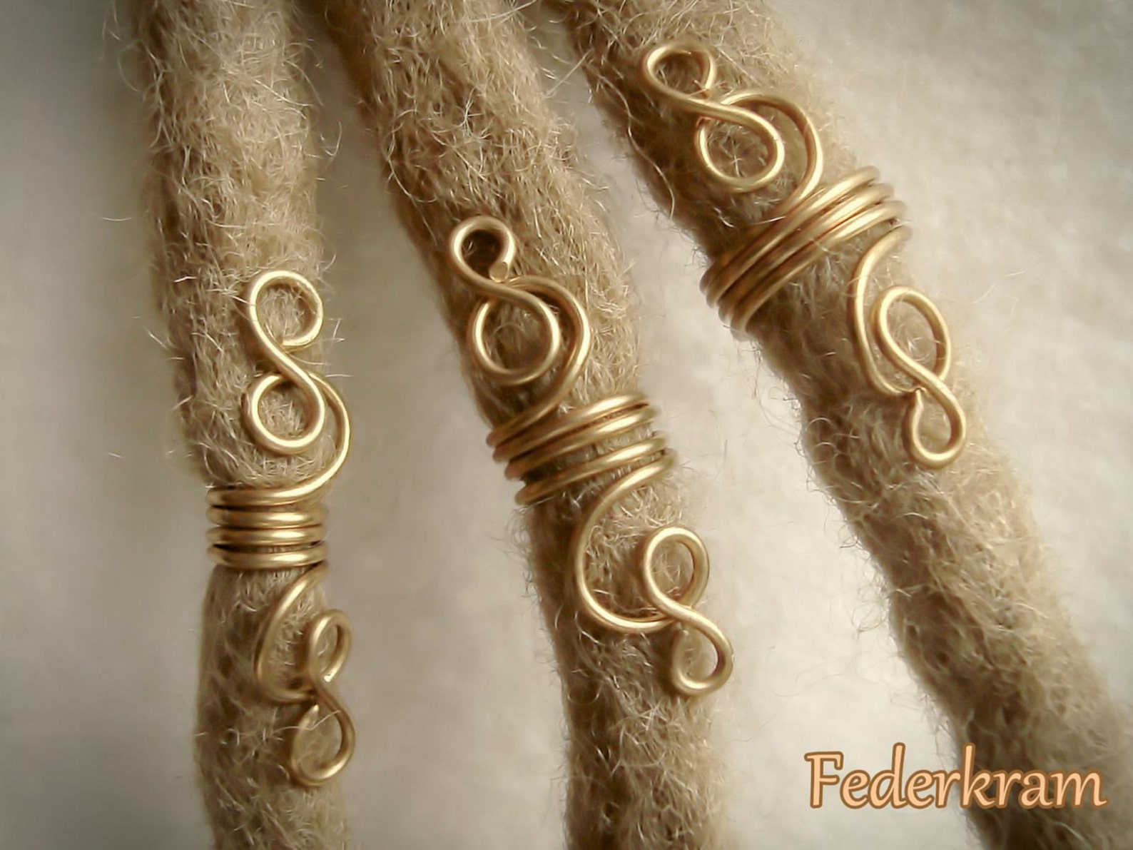 2x Golden Brass Celtic Beard Beads, 4mm 6mm 8mm, Dread Hair Jewelry ...