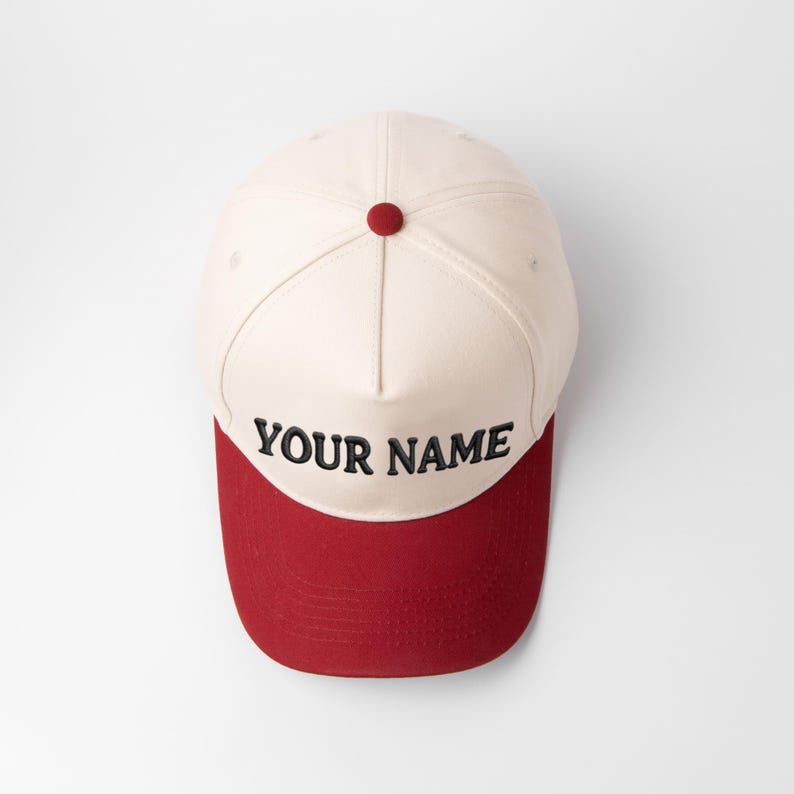 Personalized Embroidered Two Tone Hat: Custom Text Cotton Baseball Hat ...