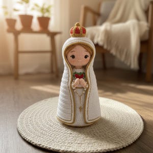 Handmade virgin mary amigurumi doll, crochet blessed mother plush ...