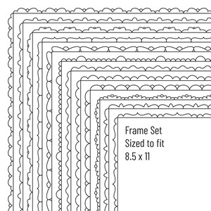 Digital Frames Clipart, Digital Borders, 8.5 X 11 Frames, Border Clip ...