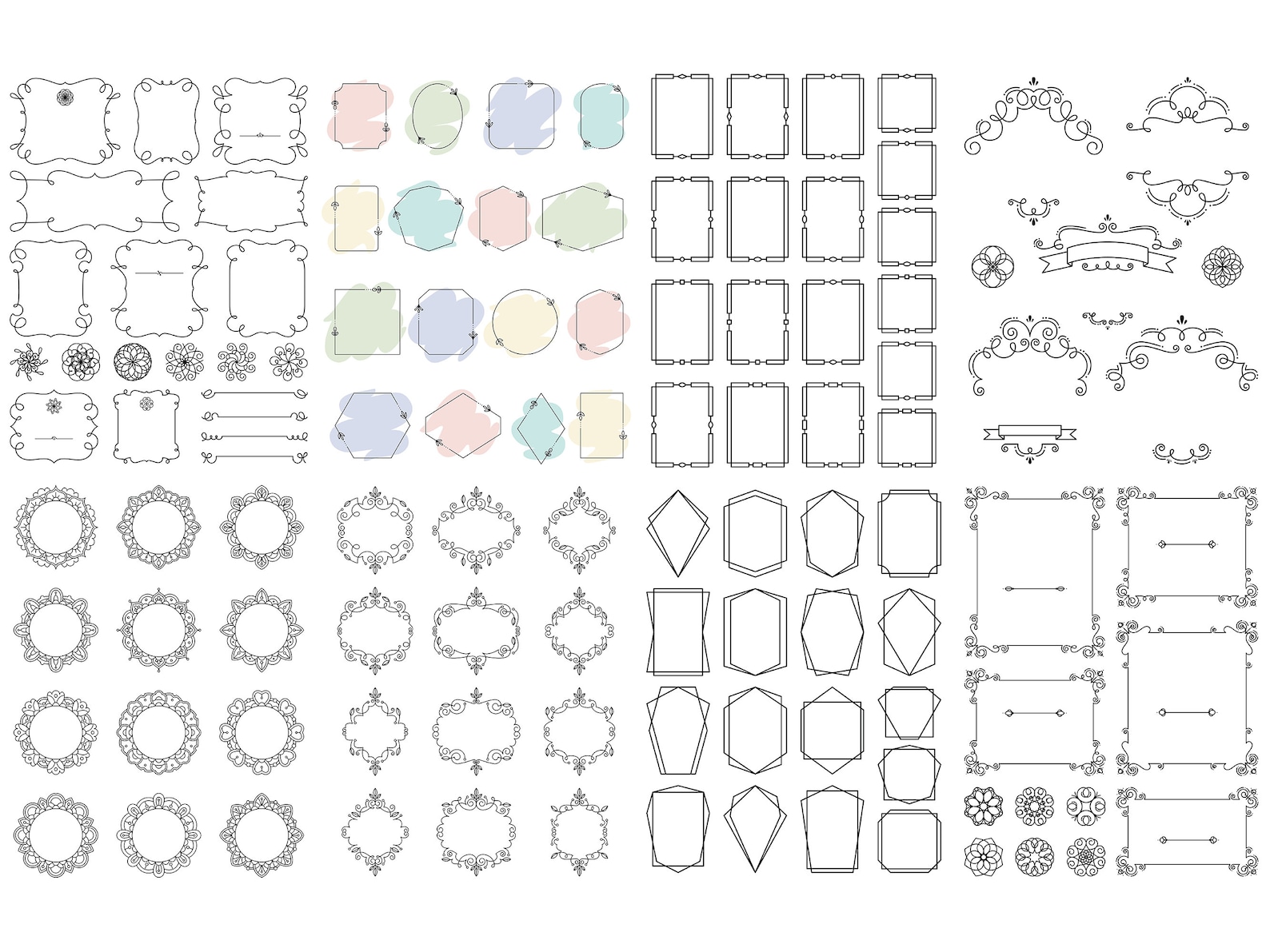 Digital Frames Clipart Digital Borders Arrow Border Clip Art - Etsy