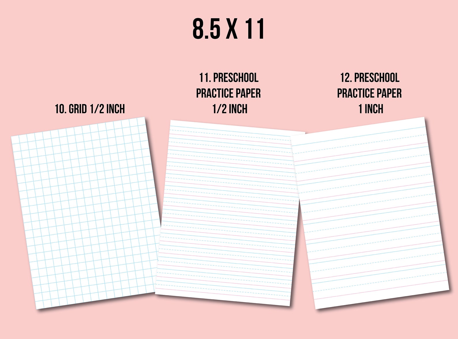 School Digital Paper Pre School Paper Writing Paper Grid - Etsy