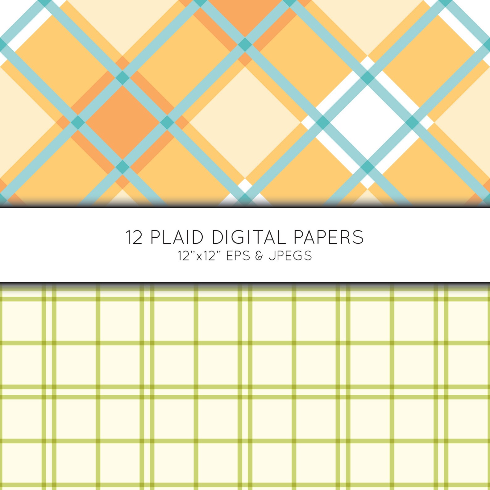 Plaid Digital Paper, Buffalo Plaid Scrapbook Paper, Check Digital Paper ...