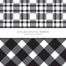 Plaid Digital Paper, Buffalo Plaid Scrapbook Paper, Black and White ...