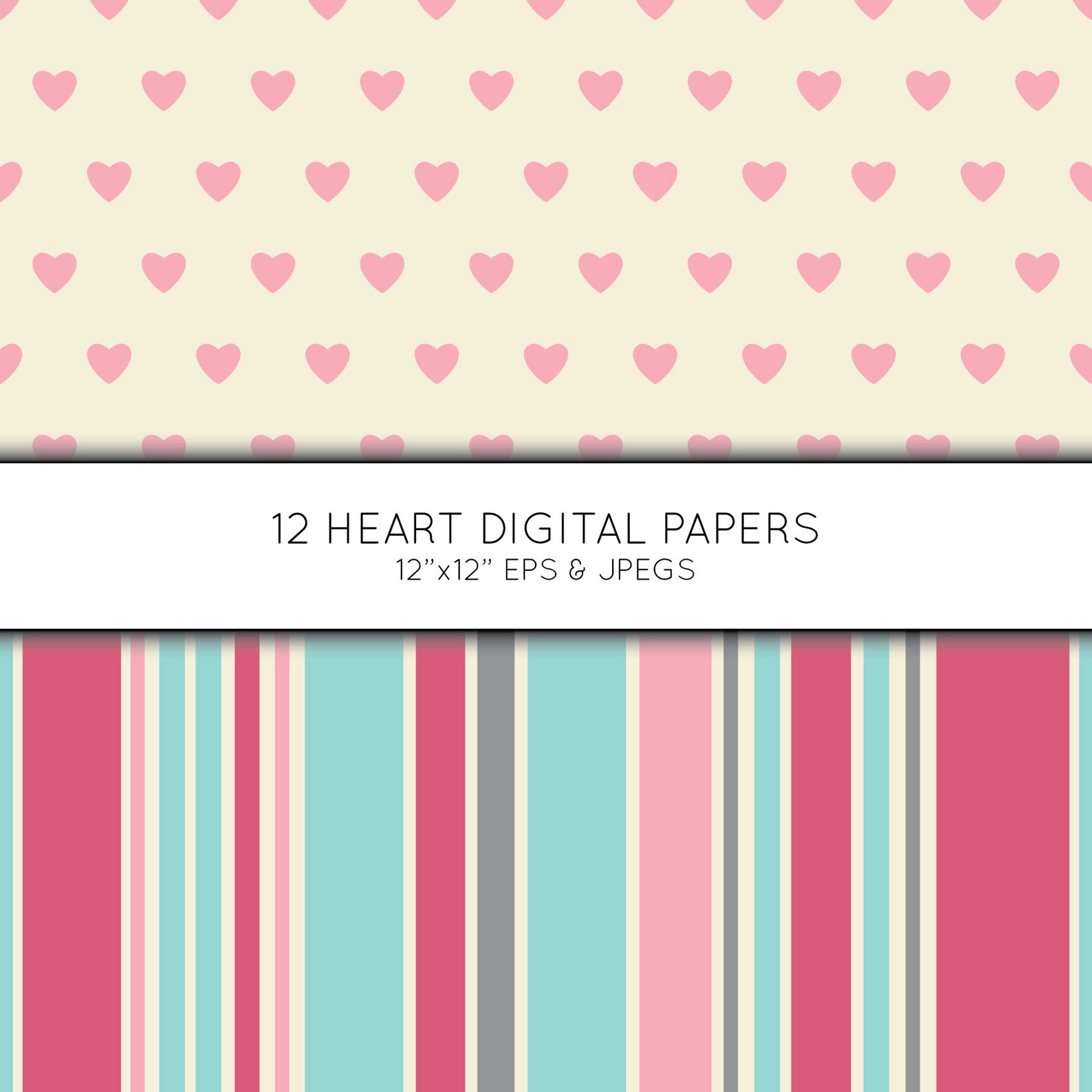 Valentine Digital Paper Heart Scrapbook Paper Heart Digital - Etsy