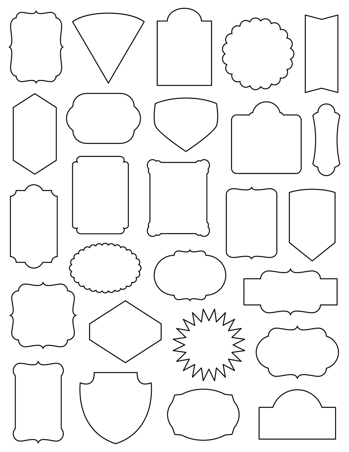 Digital Frames Clipart, Digital Labels Clip Art Set, Digital Clip Art ...