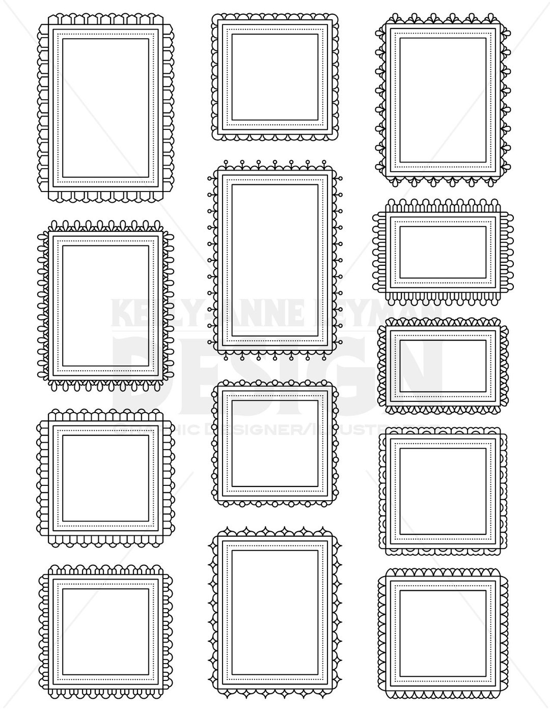 Digital Frames Clipart, Digital Labels Clip Art Set, Digital Clip Art ...