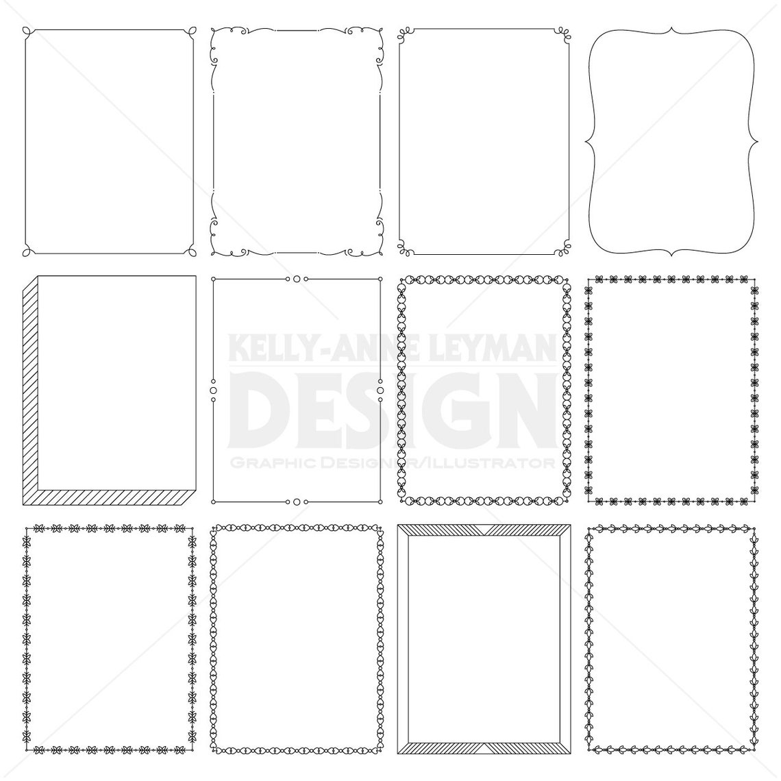 Digital Frames Clipart Digital Borders 8.5 X 11 Heart Leaf - Etsy