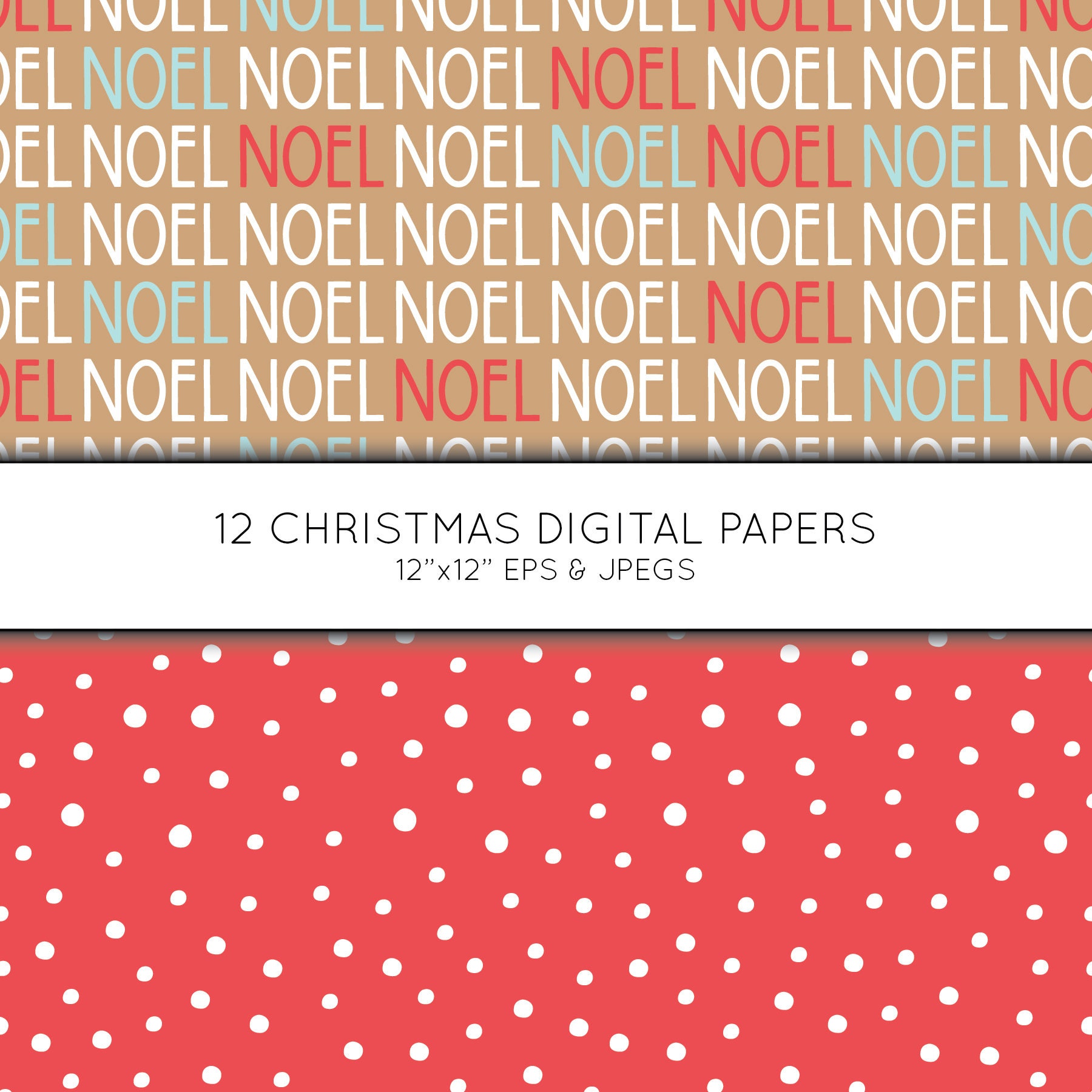 Christmas Digital Paper Holiday Scrapbook Paper Digital - Etsy