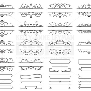 Swirl Digital Frames Clipart, Digital Labels Clip Art Set, Flourish ...