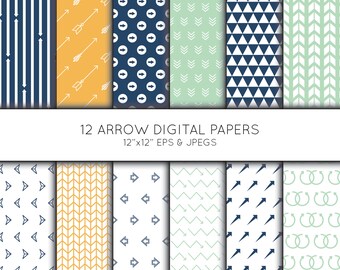Geometric Digital Paper, Geometric Scrapbook Paper, Black and White ...