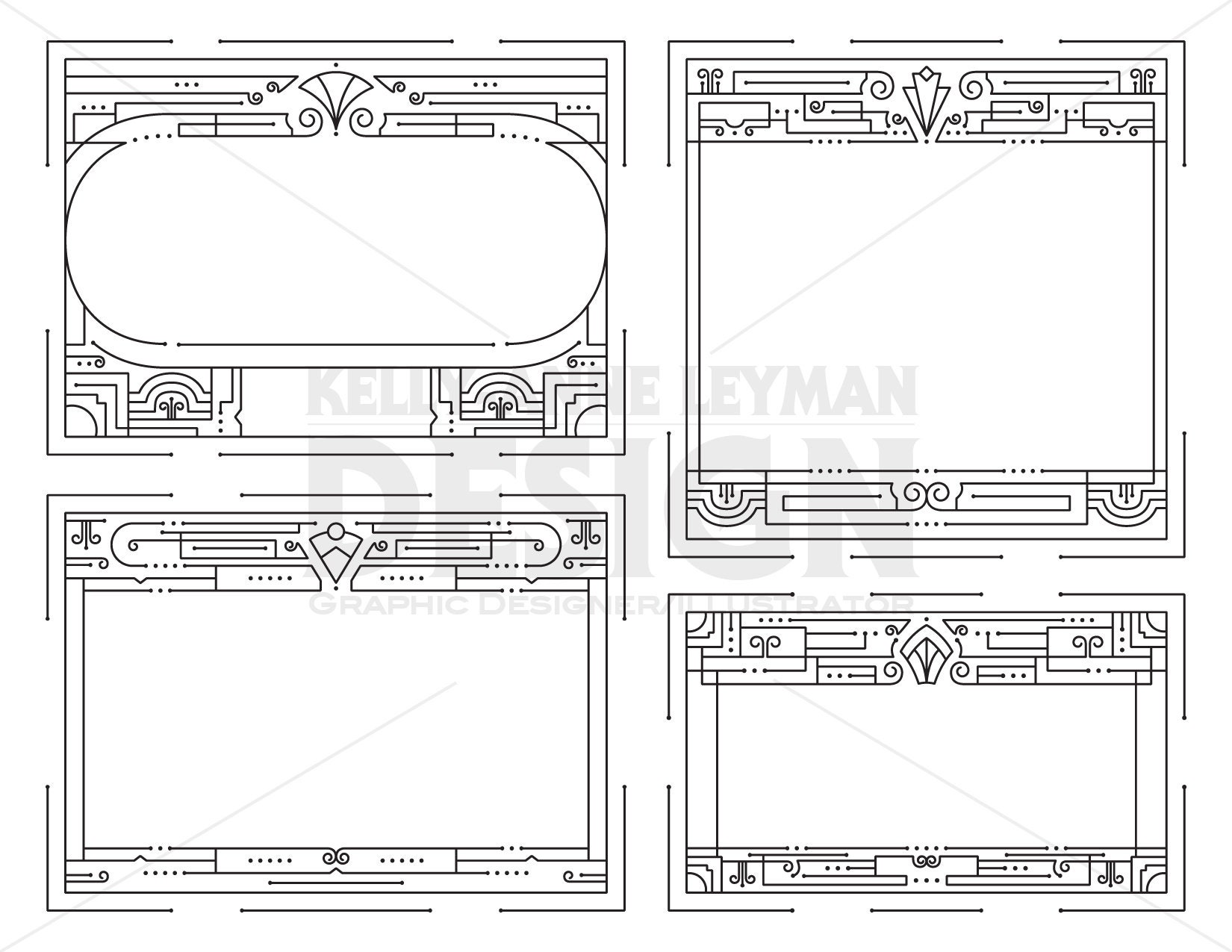 Art Deco Digital Frames Clipart, Digital Labels Clip Art, Digital ...