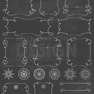 Chalkboard Swirl Digital Frame Digital Label Clip Art - Etsy