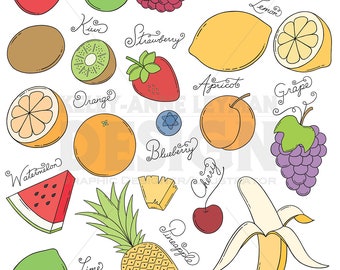 Doodle Vegetable Clip Art Set Hand Drawn Food Clipart | Etsy