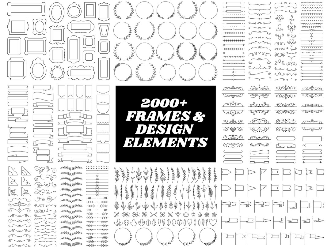 Digital Frames Clipart, Digital Borders, Arrow Border Clip Art Set ...