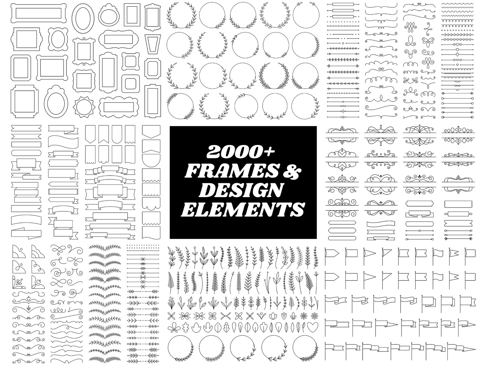 Digital Frames Clipart, Digital Borders, Arrow Border Clip Art Set ...