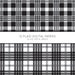 Plaid Digital Paper, Buffalo Plaid Scrapbook Paper, Black and White ...