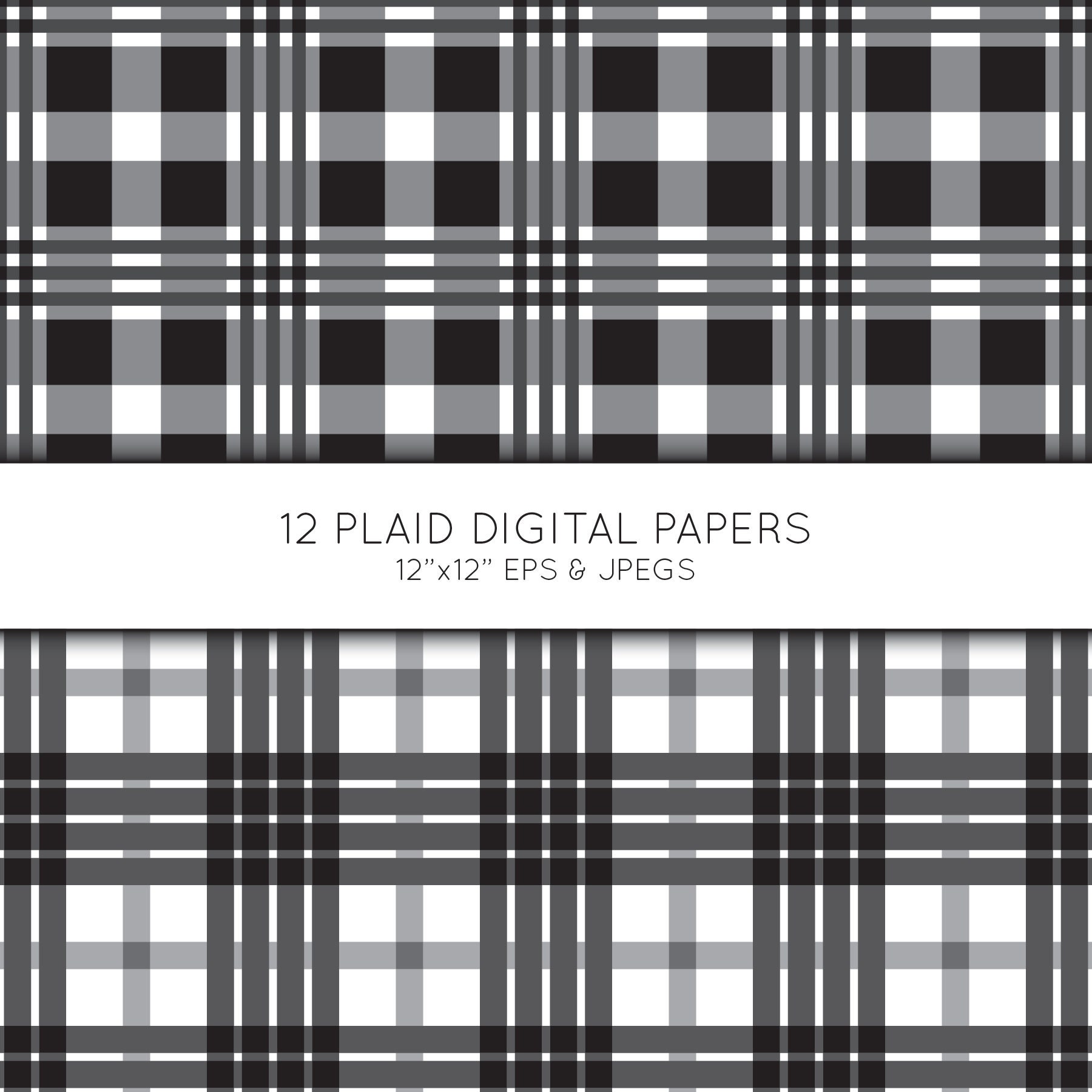 Plaid Digital Paper Buffalo Plaid Scrapbook Paper Check | Etsy